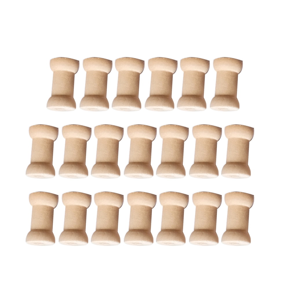 HUONA 20Pcs Wood Spools Empty Wooden Spools Unfinished Wooden Spools ...