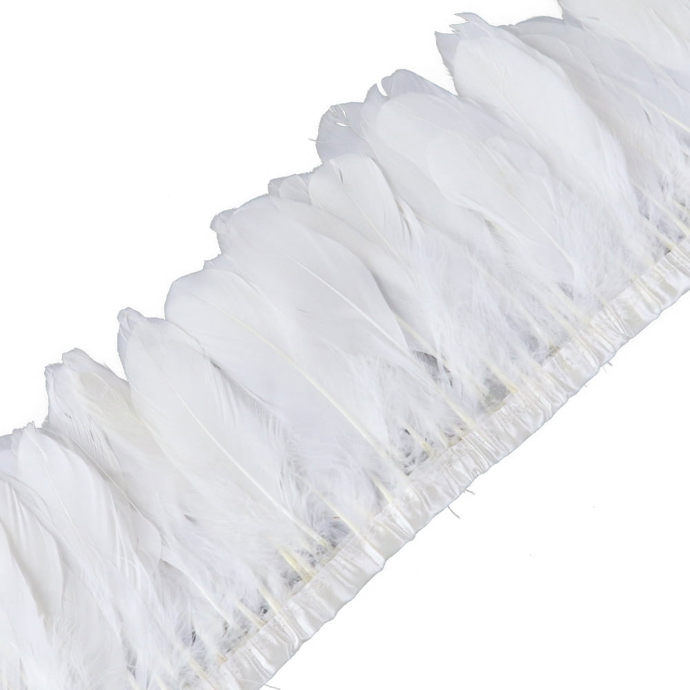 HUONA 2M Feather Fringe Trim Feather Tassels Fluffy Feather Fringe ...