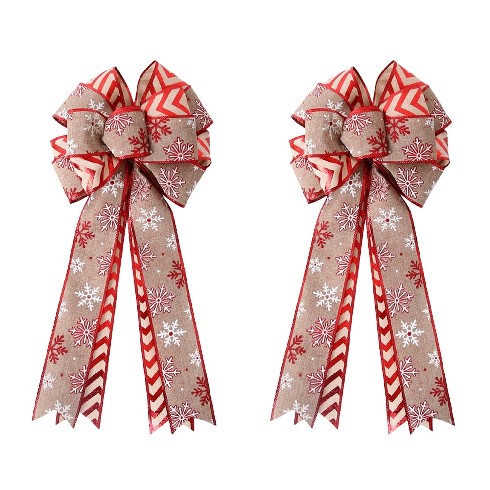 HUONA 2Pcs Christmas Tree Bow Ornaments Christmas Decorative Bows ...