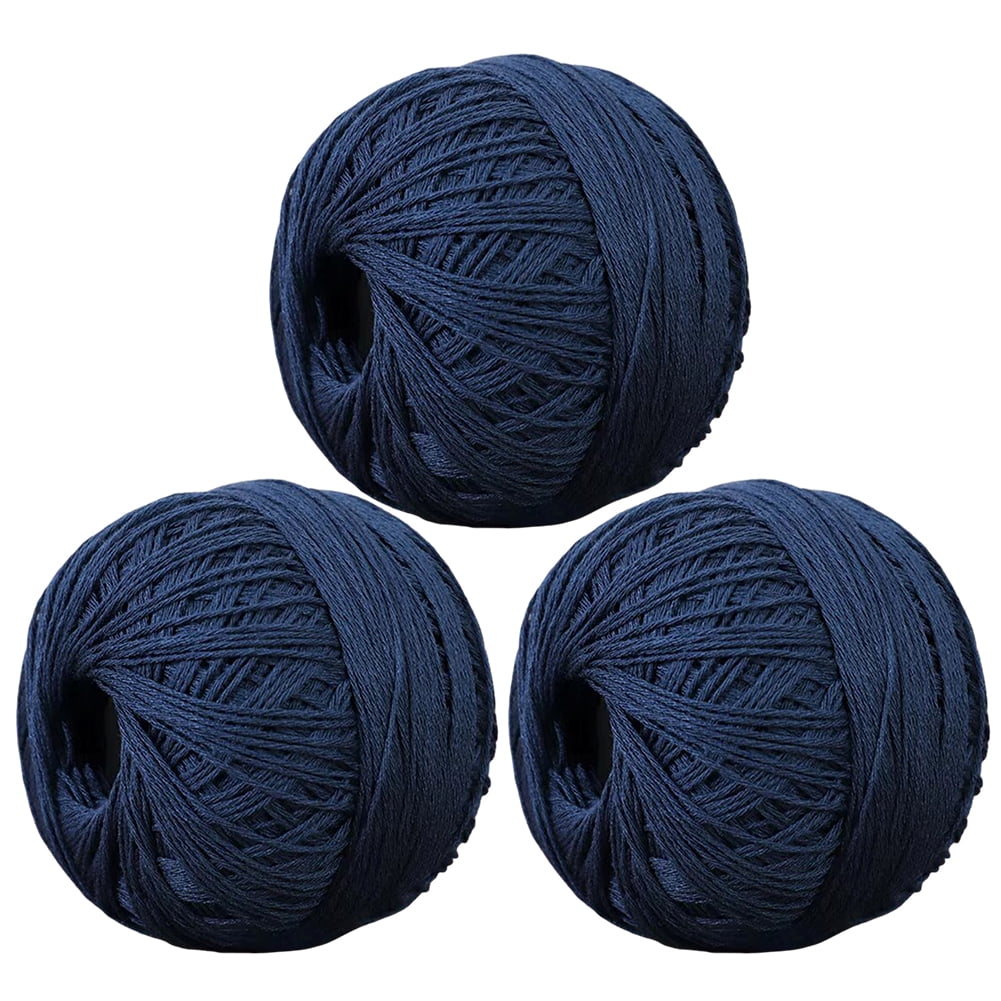 HUONA 3 Rolls Cotton Yarn Knitting Crochet Cotton Yarn Threads 60% ...