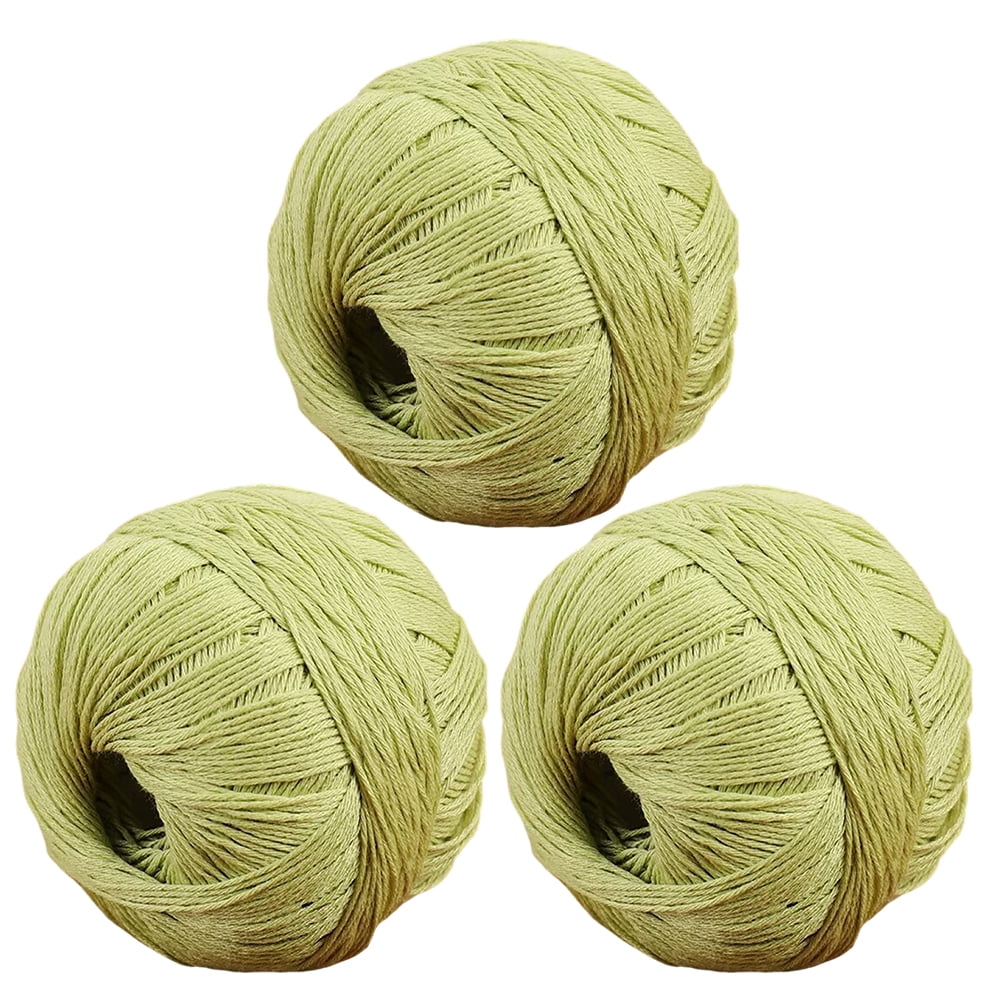 HUONA 3 Rolls Cotton Yarn Knitting Crochet Cotton Yarns Thread 60% ...