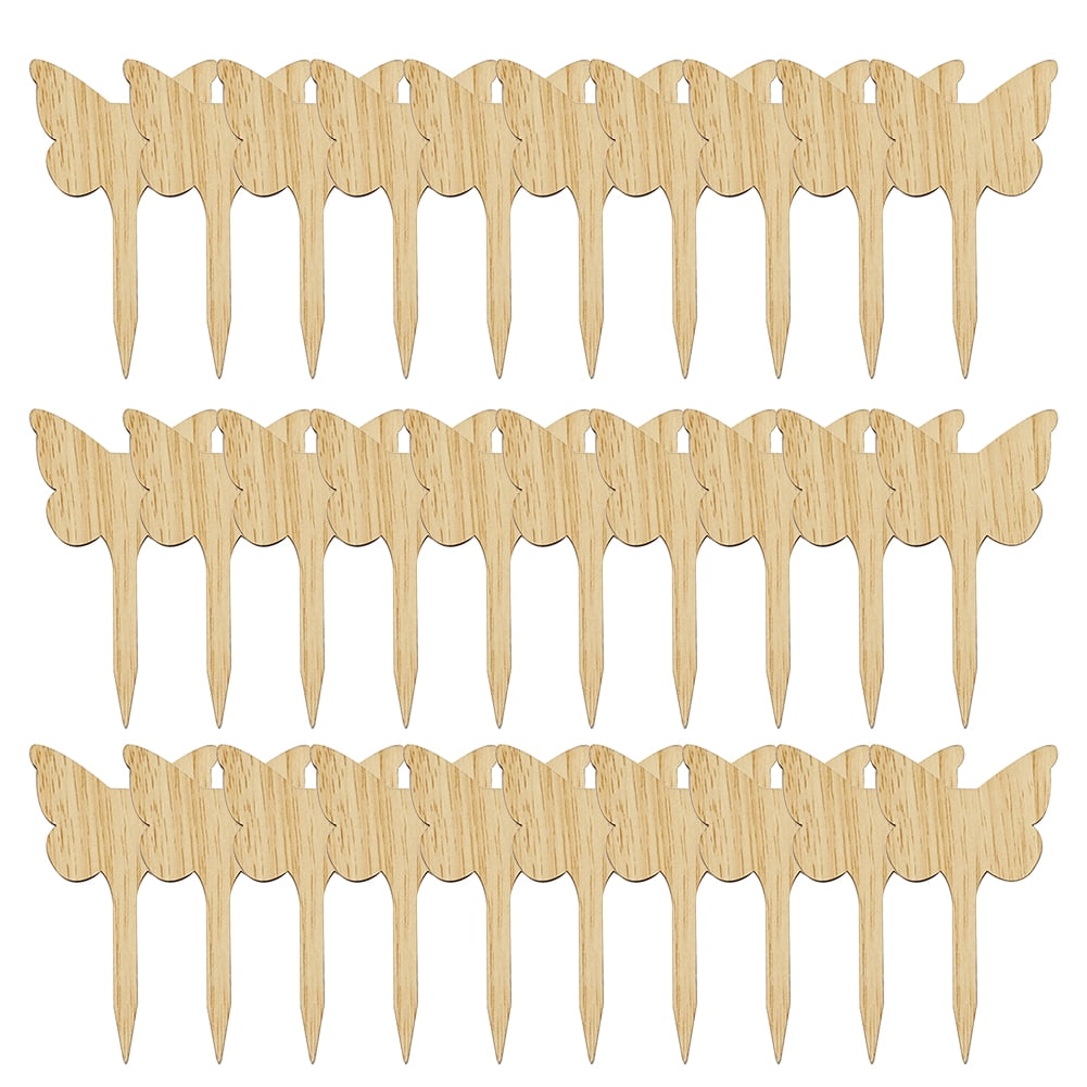 HUONA 30 Pieces Wooden Plants Labels Bamboo Plant Labels Markers ...