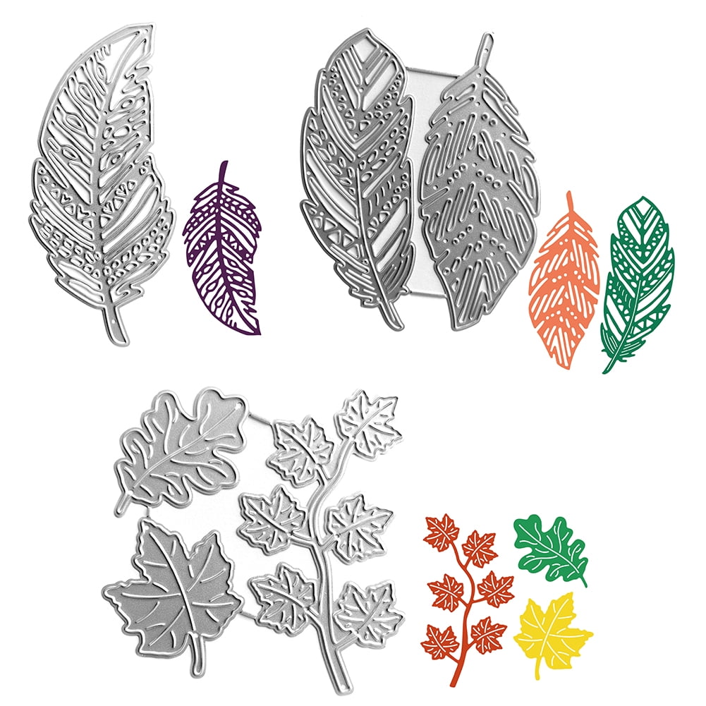 HUONA 3PCS Leaves Metal Cutting Die Maple Leaf Cutting Die Cardboard ...