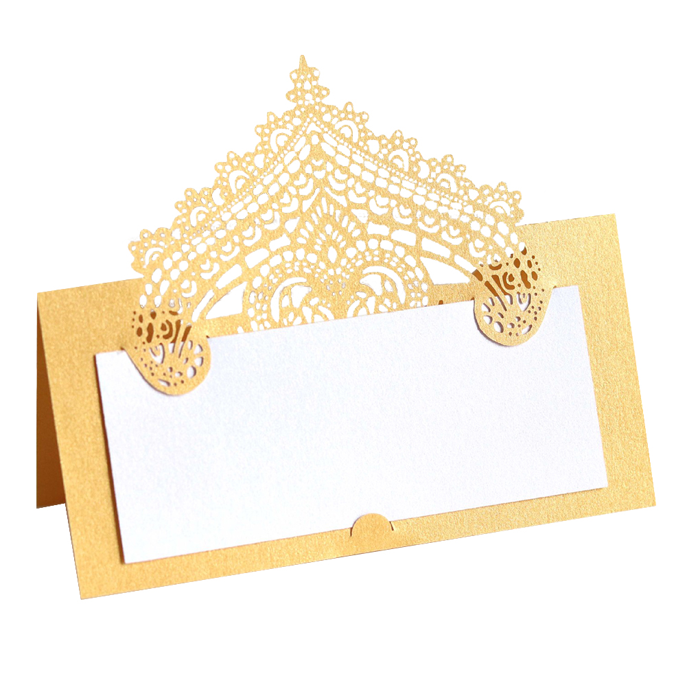 HUONA 50 PCS Hollowed Out Table Crds Name Card Folded Cards Blank Card ...