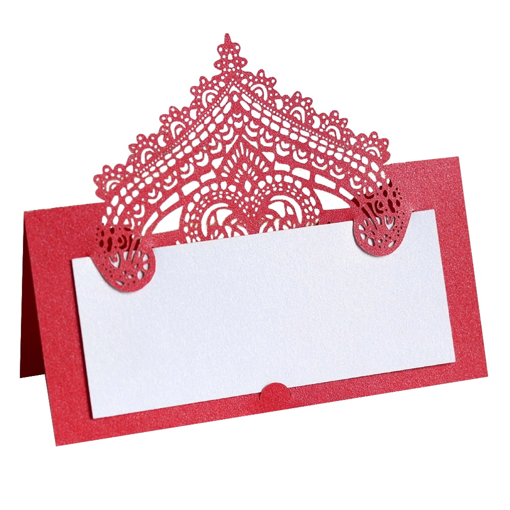HUONA 50 PCS Hollowed Out Table Crds Name Card Folded Cards Blank Card ...