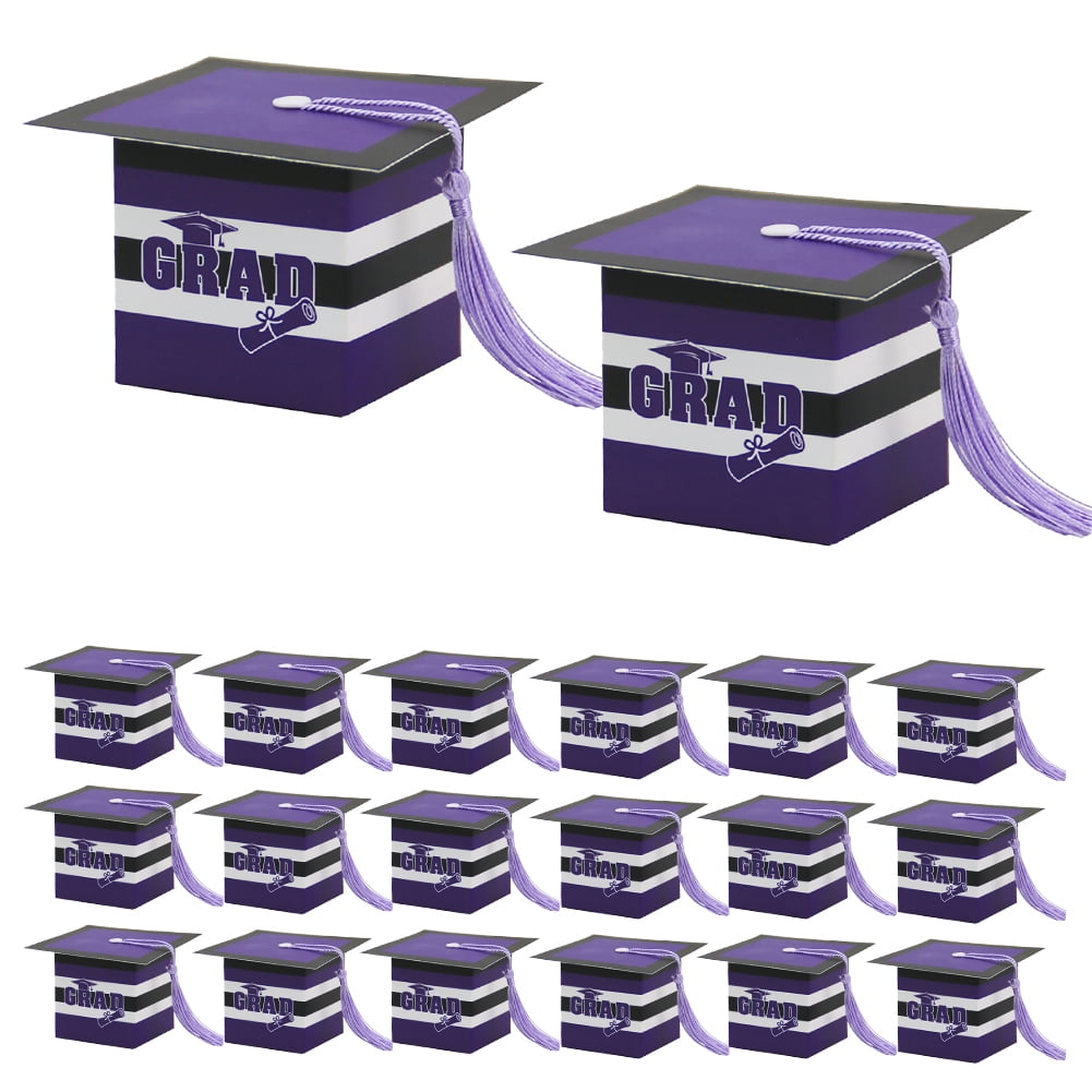 HUONA 50Pcs Paper Candy Boxes Graduation Cap Gift Boxes Graduation ...