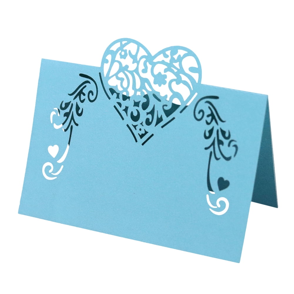 HUONA 50Pcs Place Cards Hollow Heart Table Name Card Placecard for ...