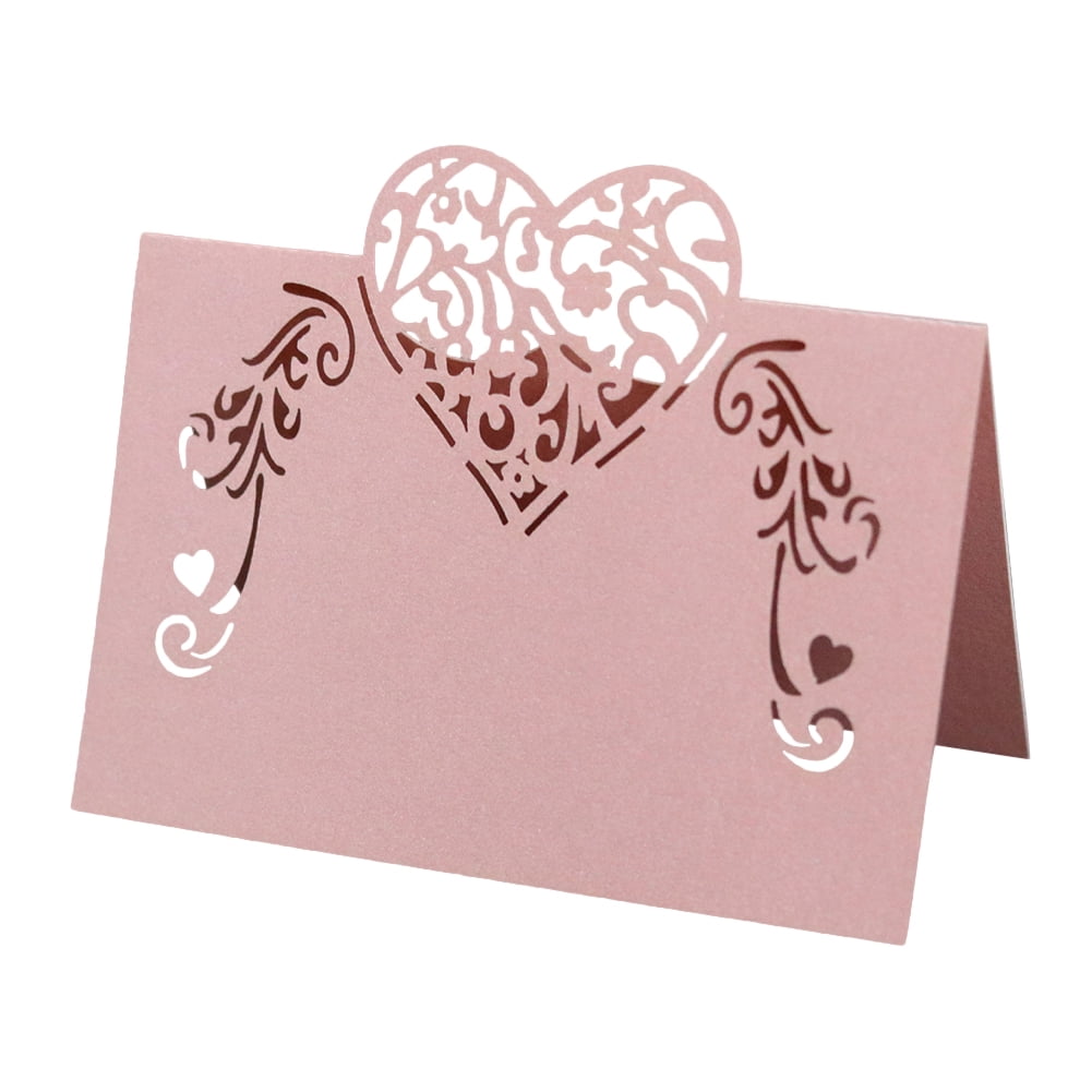 HUONA 50Pcs Place Cards Hollow Heart Table Name Card Placecard for ...