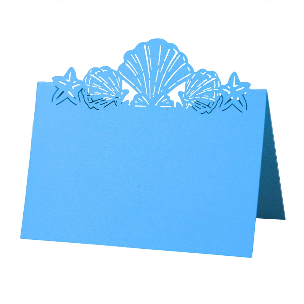 HUONA 50Pcs Place Cards Hollow Shells Table Setting Name Seat Card ...