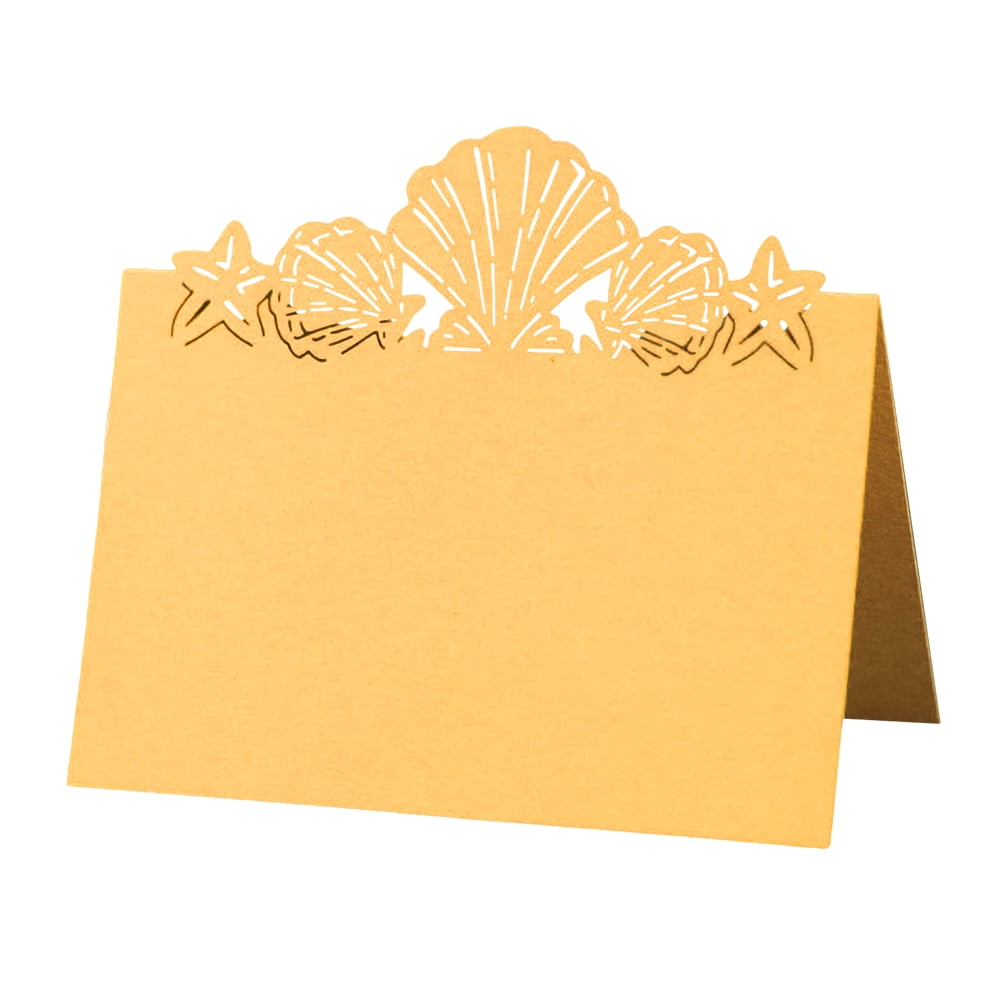 HUONA 50Pcs Place Cards Hollow Shells Table Setting Name Seat Card ...