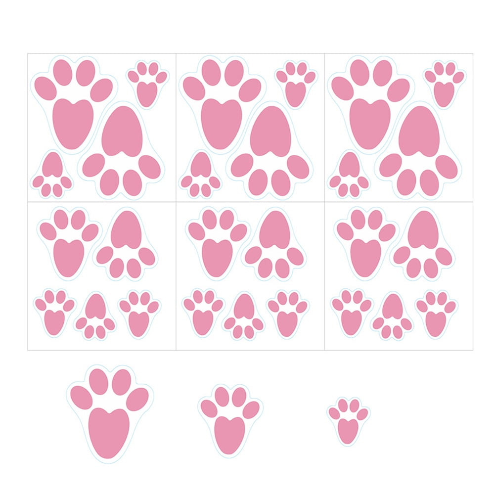 HUONA 6PCS Rabbit Footprint Stickers for Easter Floor Footprint ...