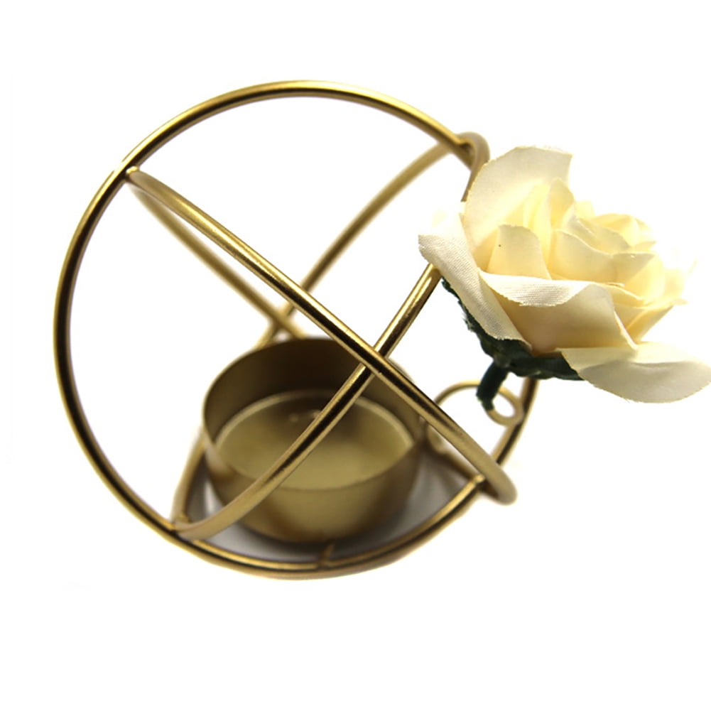 HUONA Candle Holder Ornament Desktop Candlestick Iron Candle Holder ...