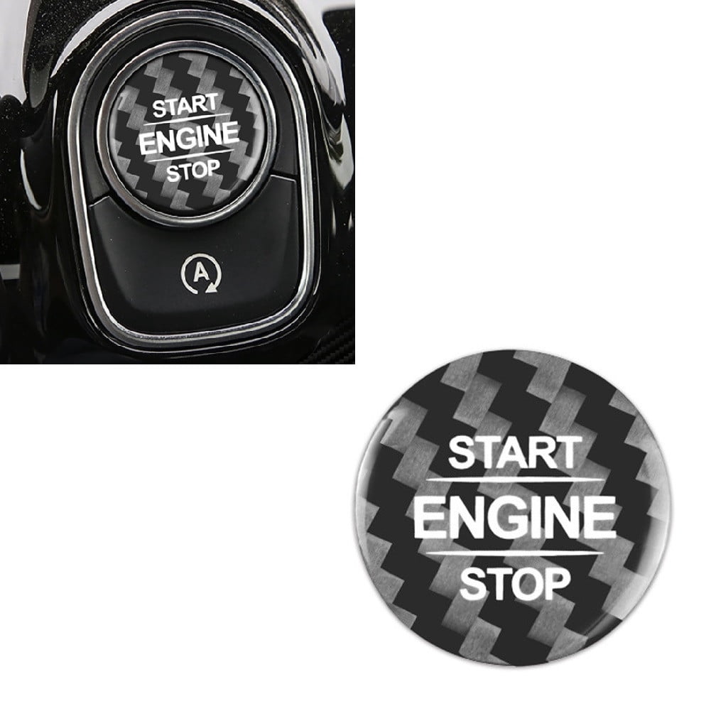 HUONA Car Engine Start Button Sticker Carbon Fiber Car Interior ...