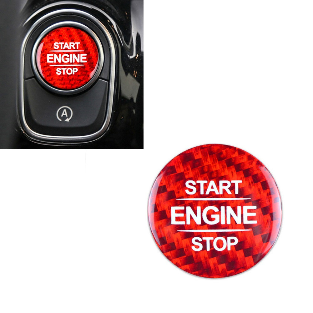 HUONA Car Engine Start Button Sticker Carbon Fiber Car Interior ...