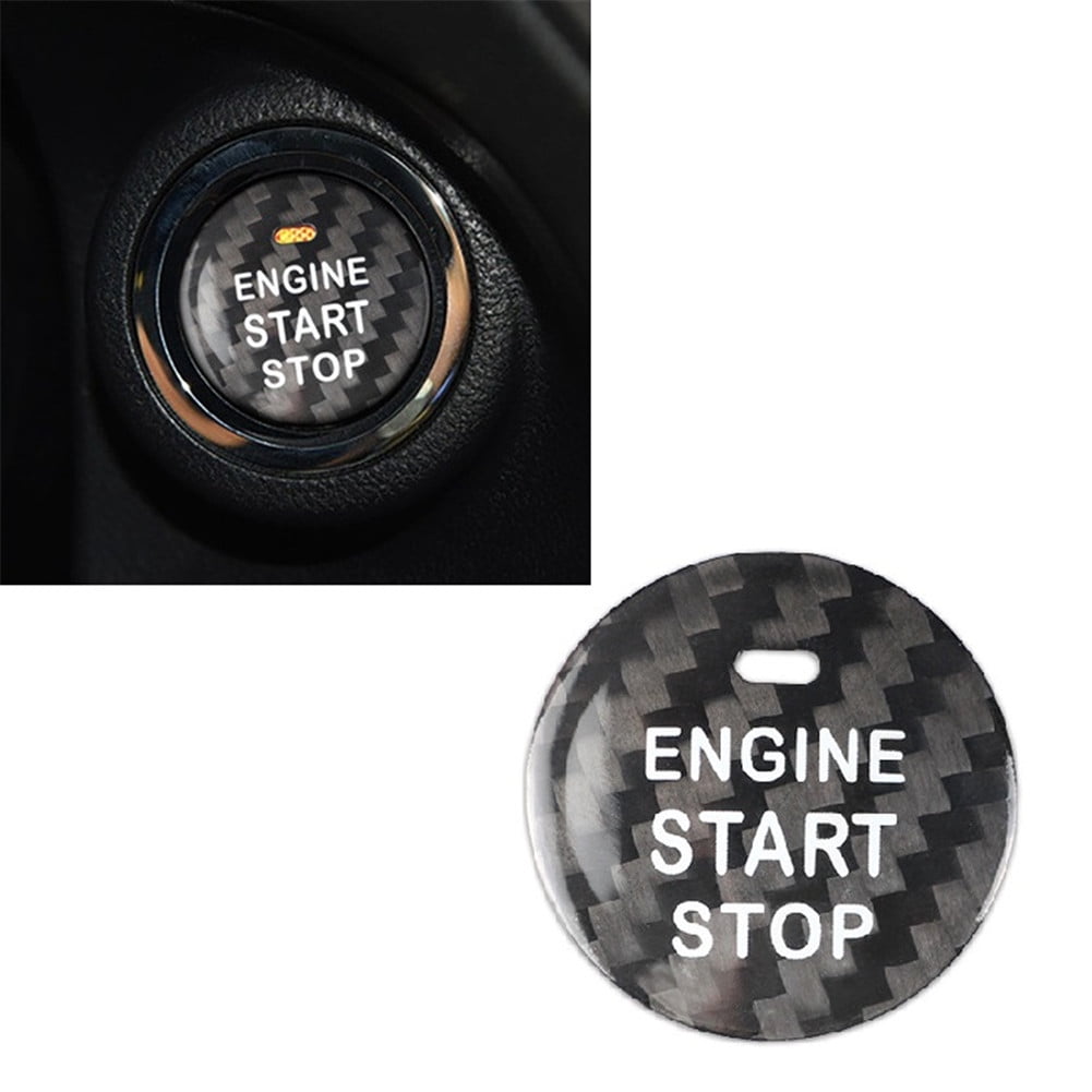 HUONA Car Engine Start Button Sticker Carbon Fiber Car Interior ...