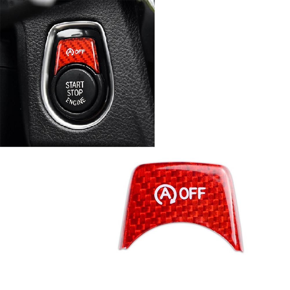 HUONA Car Engine Start Stop Button Sticker Carbon Fiber Start Button ...