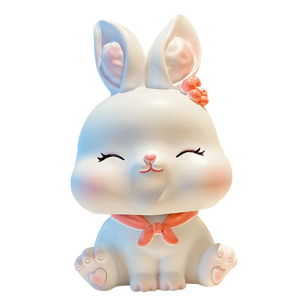 HUONA Car Rabbit Ornament Resin Cartoon Rabbit Model Home Office Living ...