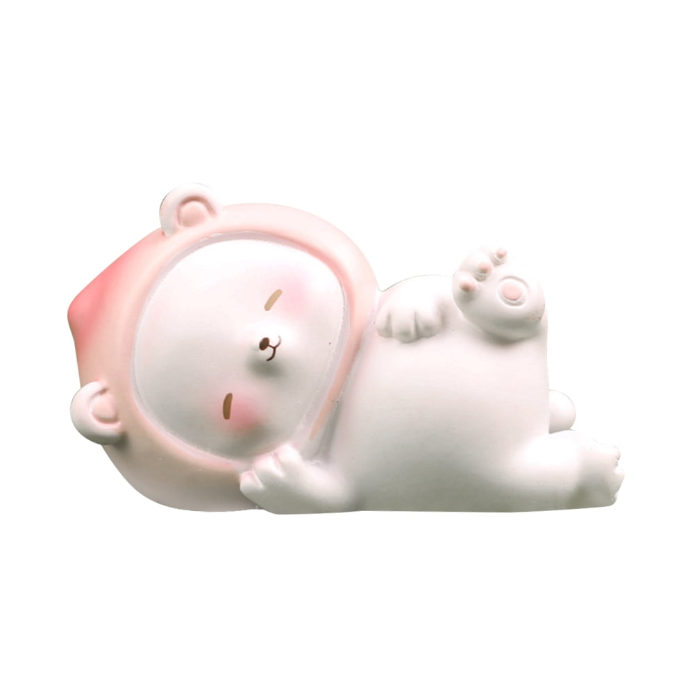 HUONA Car Resin Bear Statue Creative Cute Peach Bear Birthday Cake ...