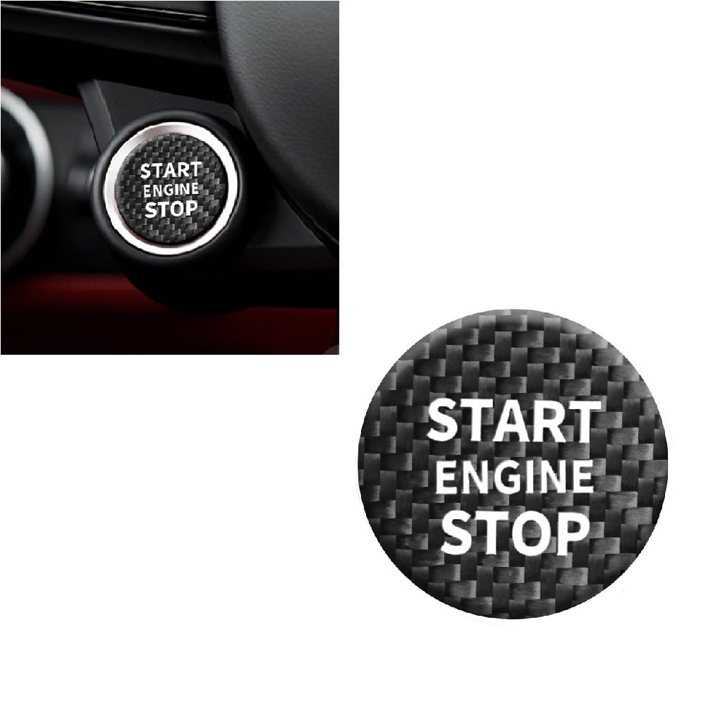 HUONA Carbon Fiber Start Button Sticker Engine Start Button Sticker for ...