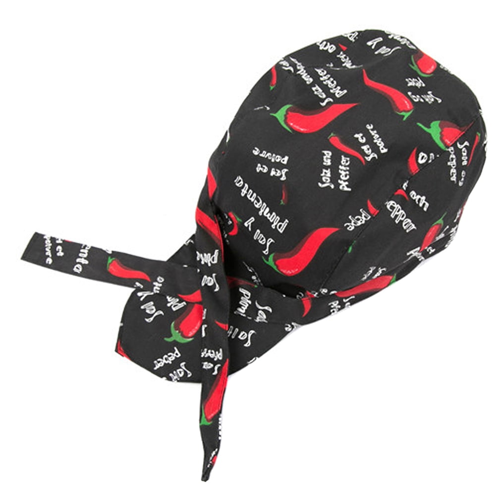 HUONA Chef Hat Pirate Ribbon Cook Hat Round Top Chef Hat Baker Hat Cake ...