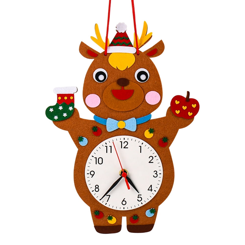 HUONA Christmas Wall Clock DIY Material Unfinished Wall Clock DIY ...