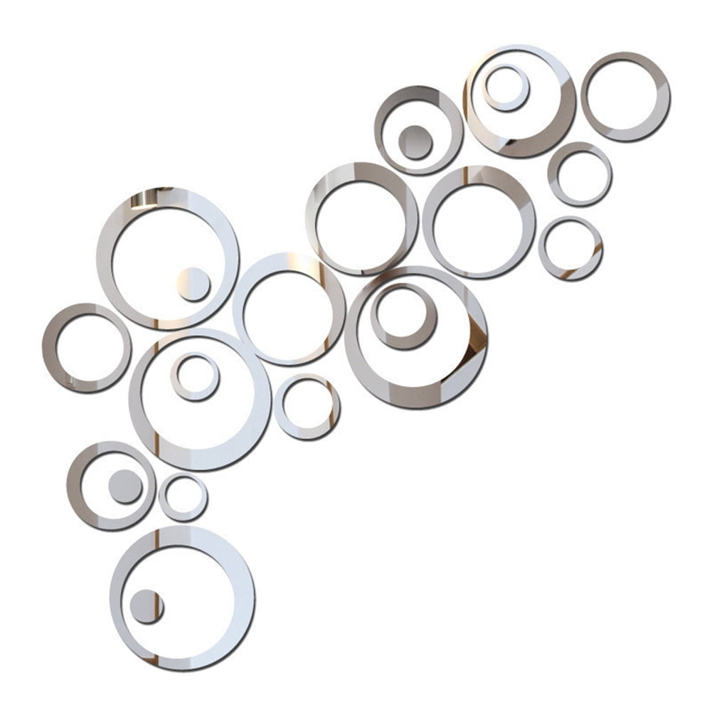 HUONA Circle Wall Stickers Background Wall Stickers Decorative Mirror ...