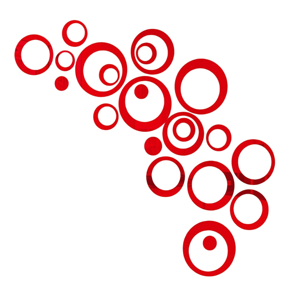 HUONA Circle Wall Stickers Background Wall Stickers Decorative Mirror ...