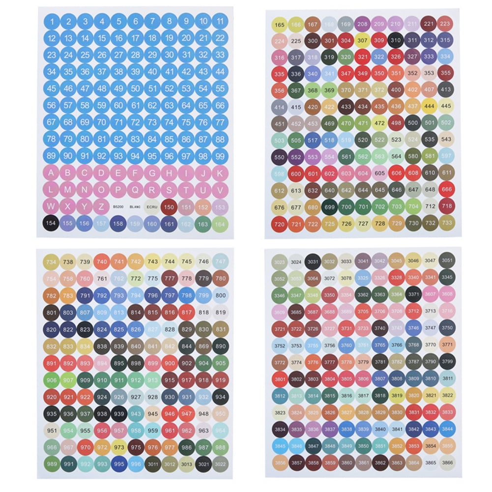 HUONA Color Number Sticker Color Sticker 447 Colors Labels Rhinestone ...