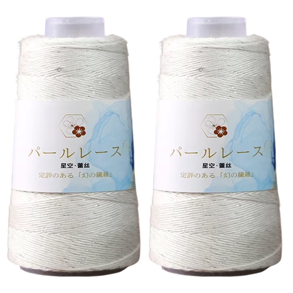 HUONA Cotton Yarn Sequin Crochet Knitting Yarn Thread Soft Lightweight ...