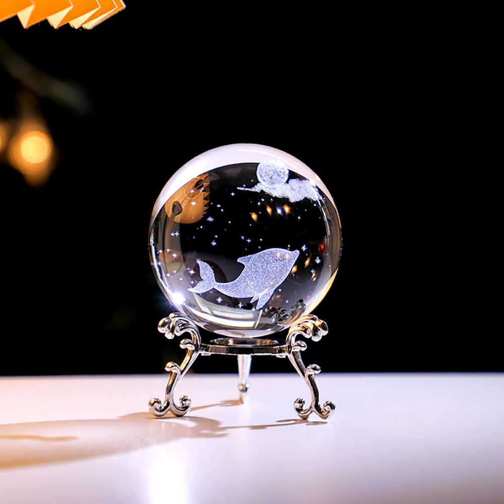 HUONA Crystal Ball 3D Carved Ferris Wheel Design Astro Ball with ...