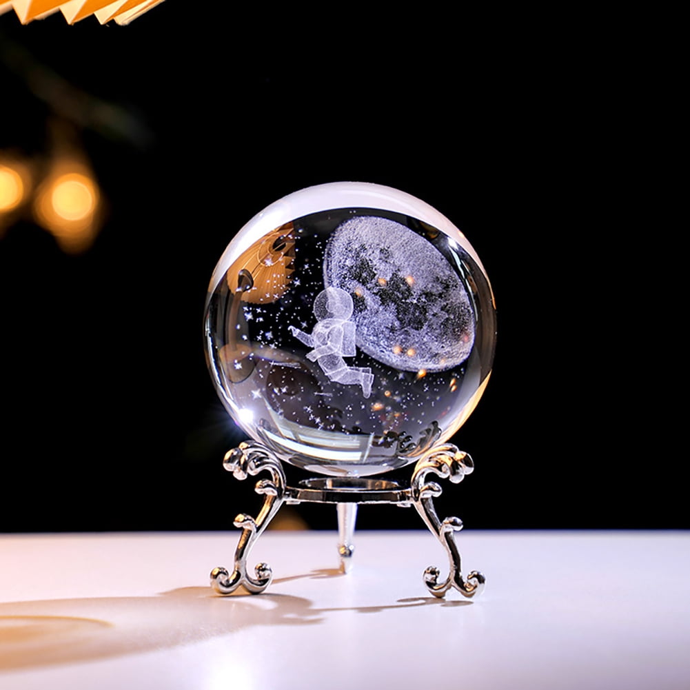 HUONA Crystal Ball 3D Carved Ferris Wheel Design Astro Ball with ...