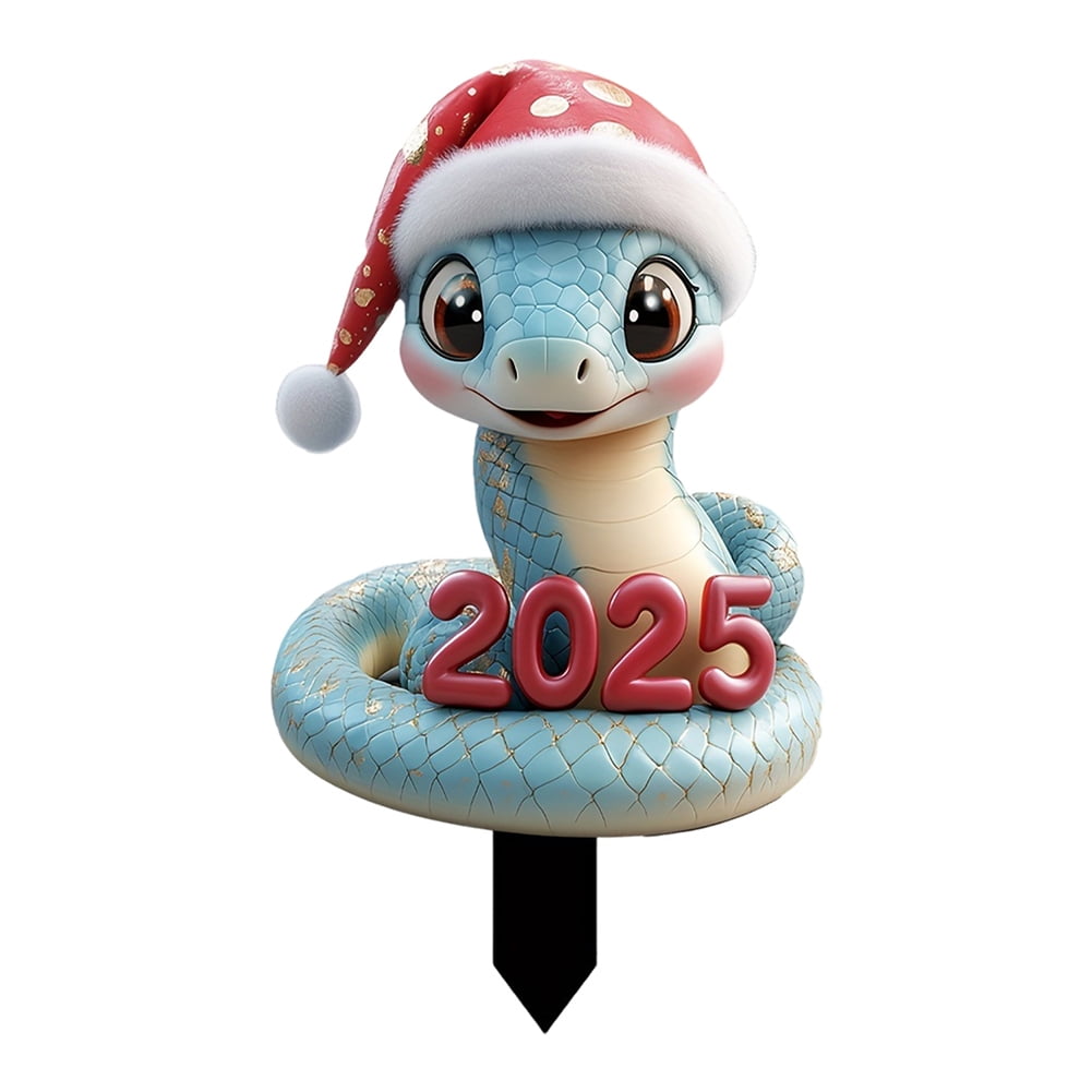 HUONA Cute Snake Garden Stake Outdoor Decor Stake 2D Flat Acrylic Yard ...