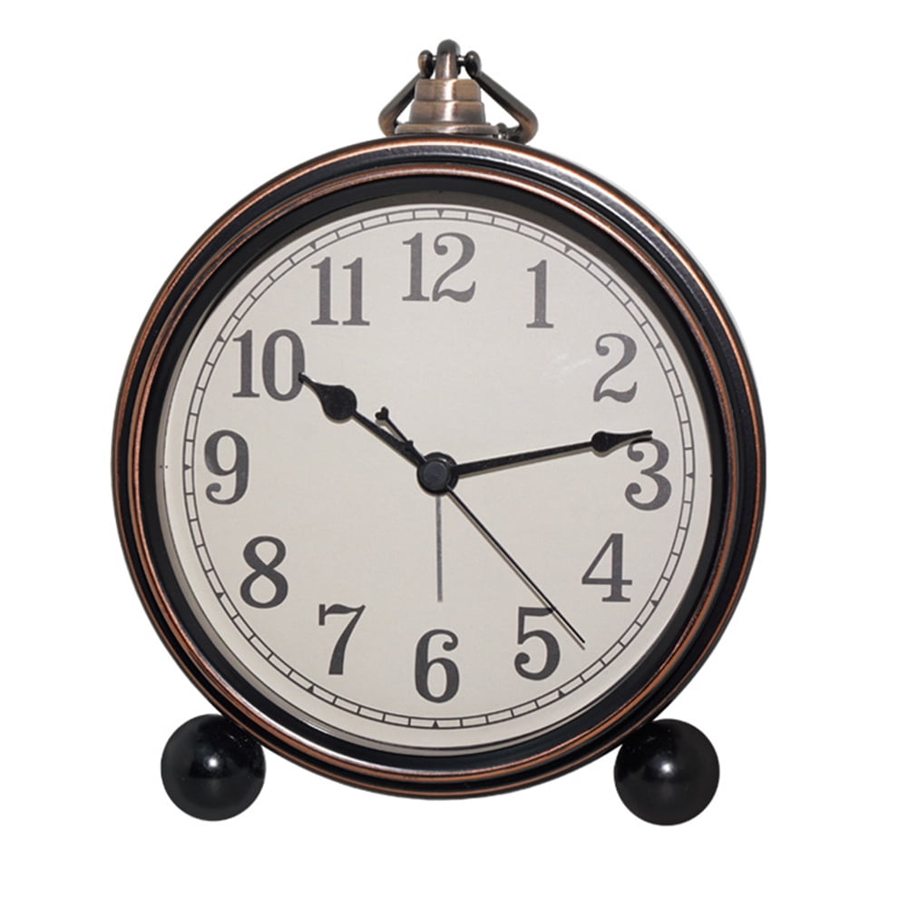 HUONA Desktop Clock Alarm Clock Loud Hanging Alarm Clock Tabletop Metal ...