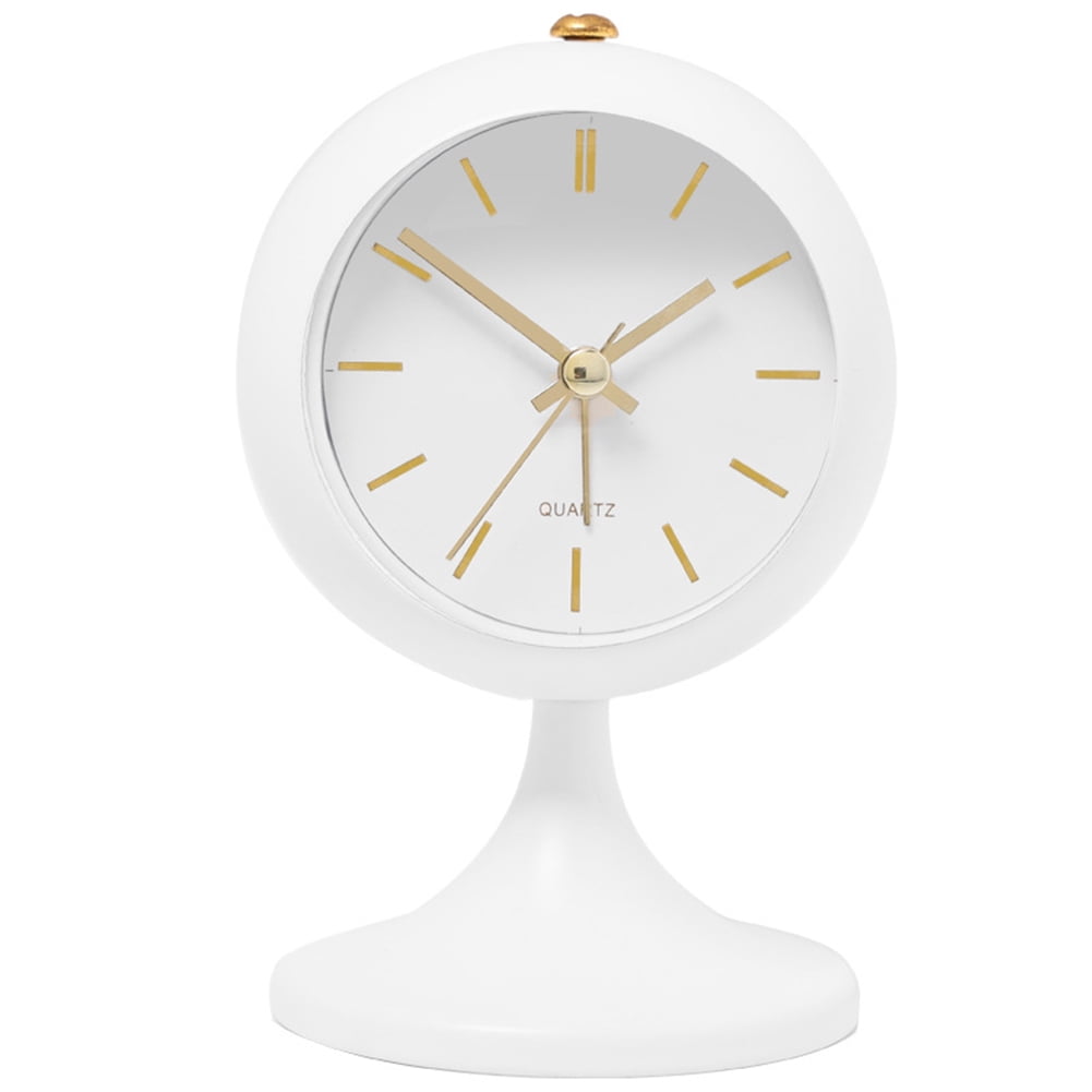 HUONA Desktop Clock Alarm Clock with Night Lamp Loud Tabletop Metal ...