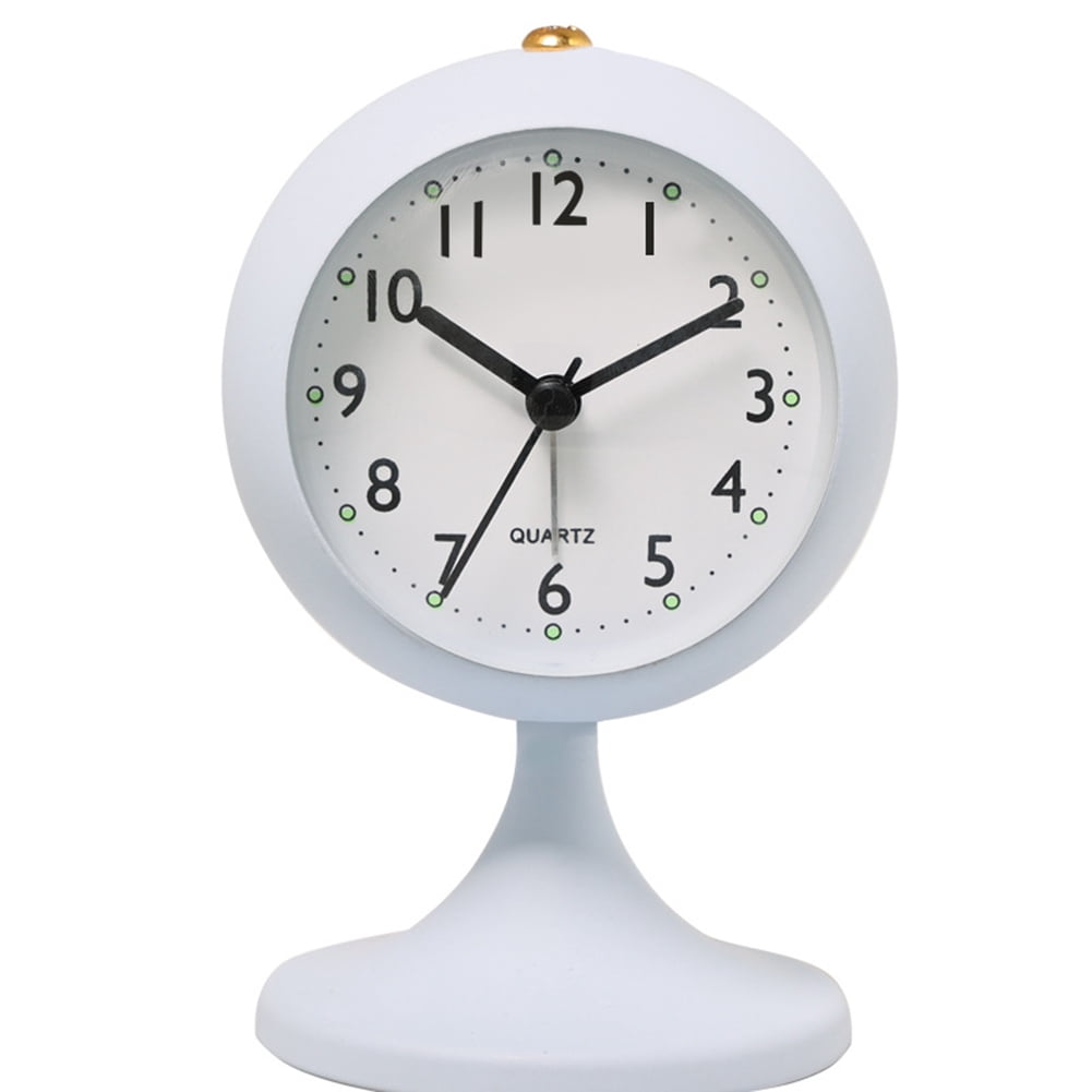 HUONA Desktop Clock Alarm Clock with Night Lamp Loud Tabletop Metal ...