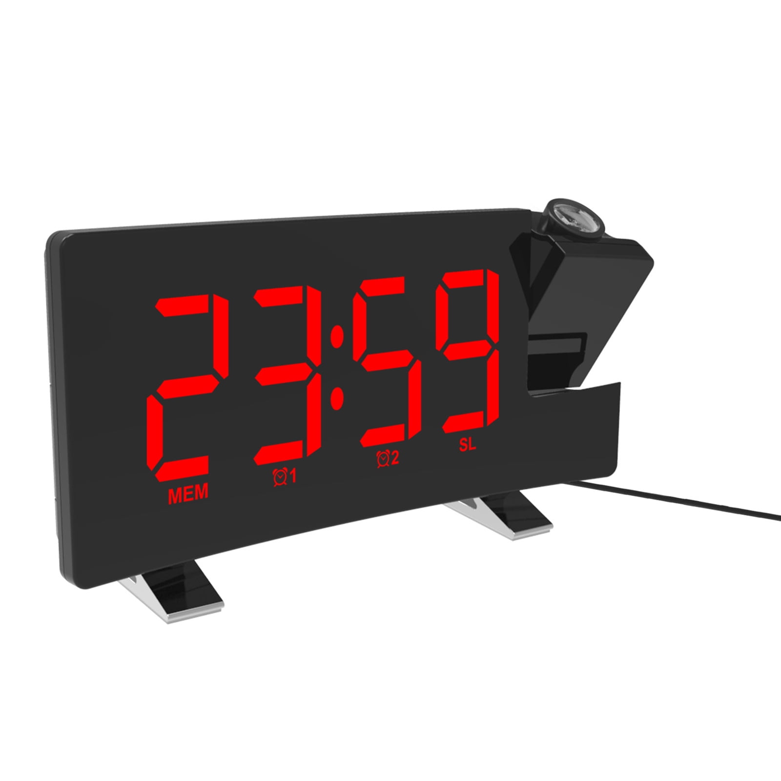 HUONA Electronic Alarm Clock LED Digital Clock Curved Screen Clock ...