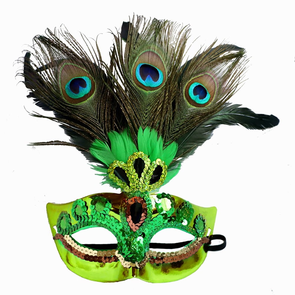 HUONA Feather Face Cover Plume Face Cover Peacock Feather Face Cover ...