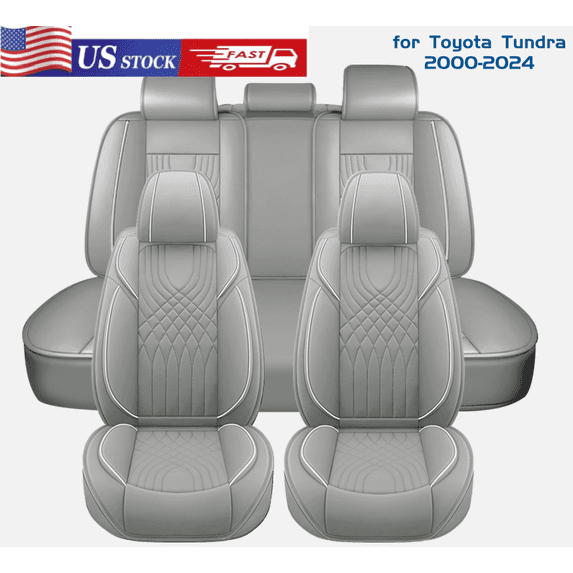 HUONA For Toyota Tundra Luxury Leather 5-Seat Car Covers Front Rear ...