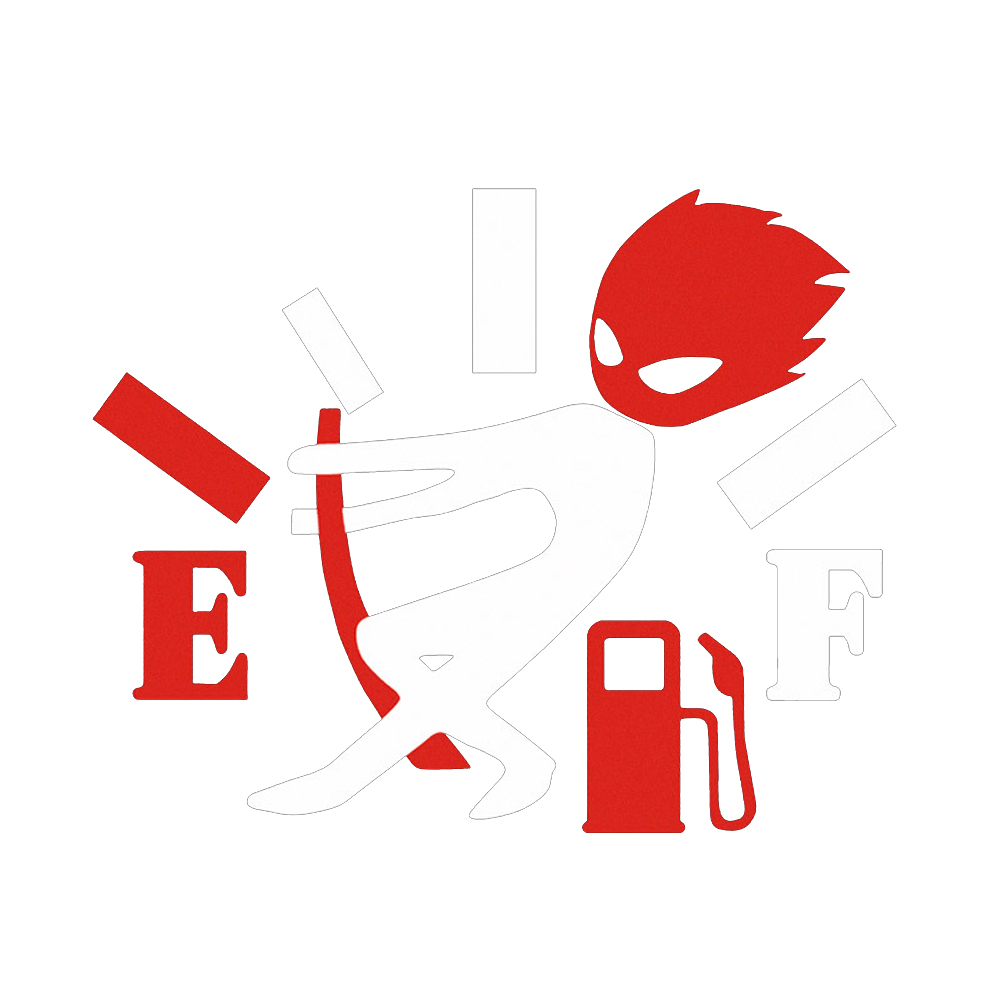 HUONA Fuel Gauge Empty Sticker Creative Angry Boy Adjusting Fuel Gauge ...