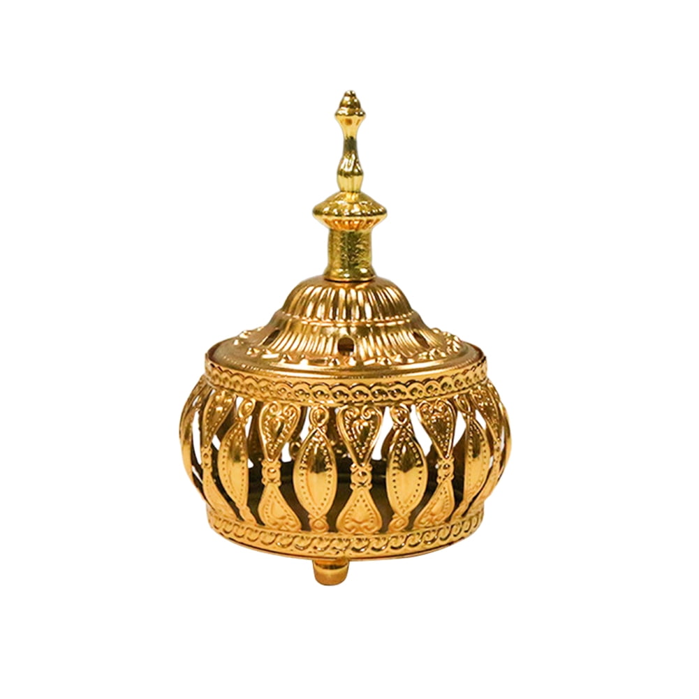 HUONA Gold Eid Incense Burner Antique Arabic Incense Burner Pot Metal ...