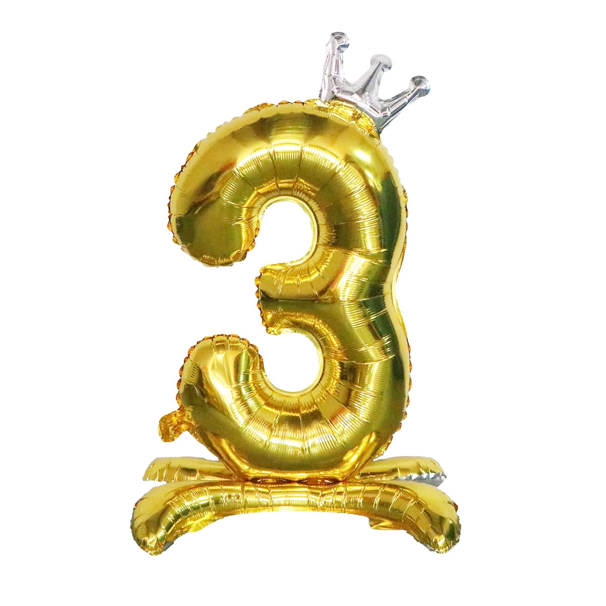 HUONA Golden Crown Numbers Balloon Standing Numerals Balloon 32 Inch ...