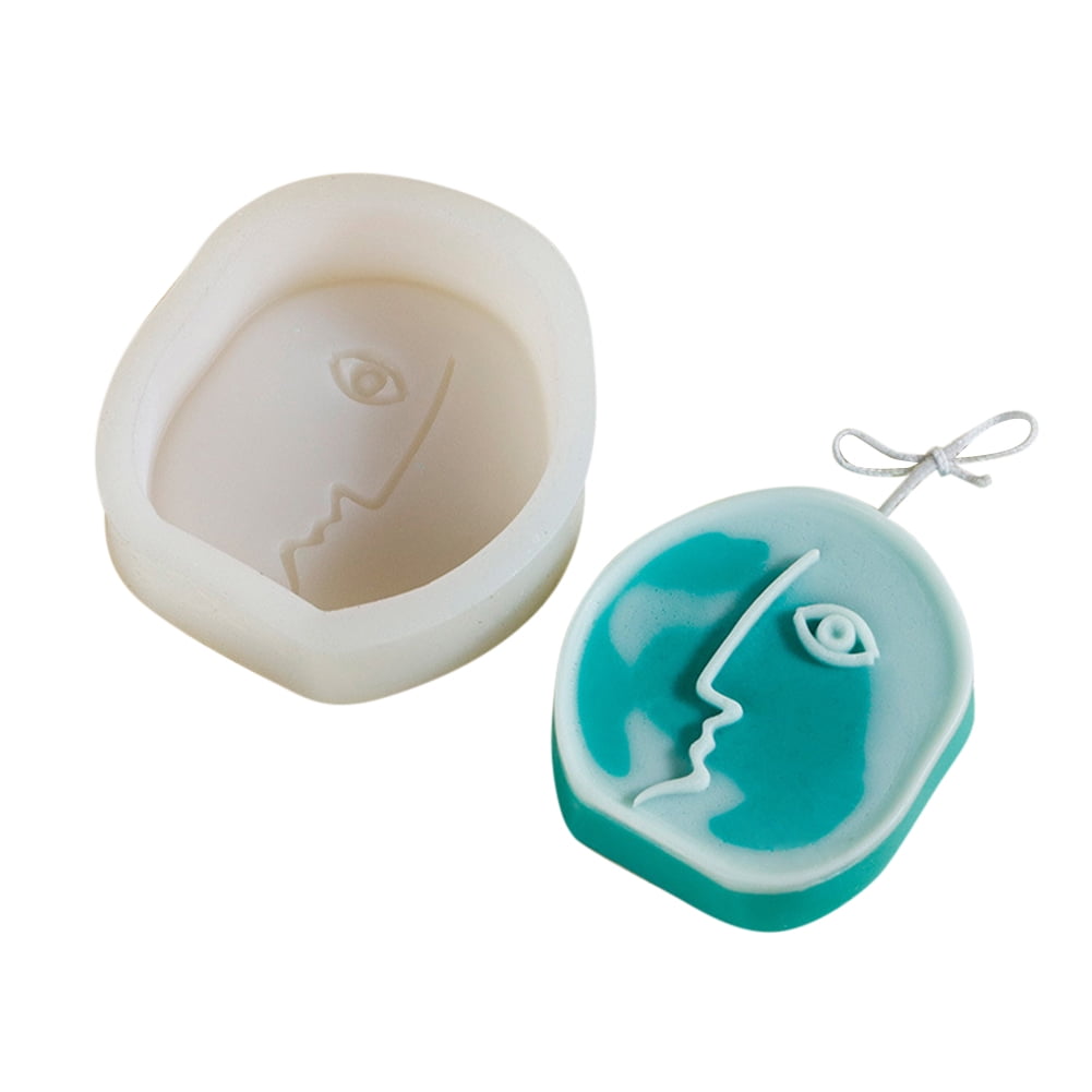 HUONA Human Face Candle Silicone Mould Man Face Soap Mould DIY Plaster ...