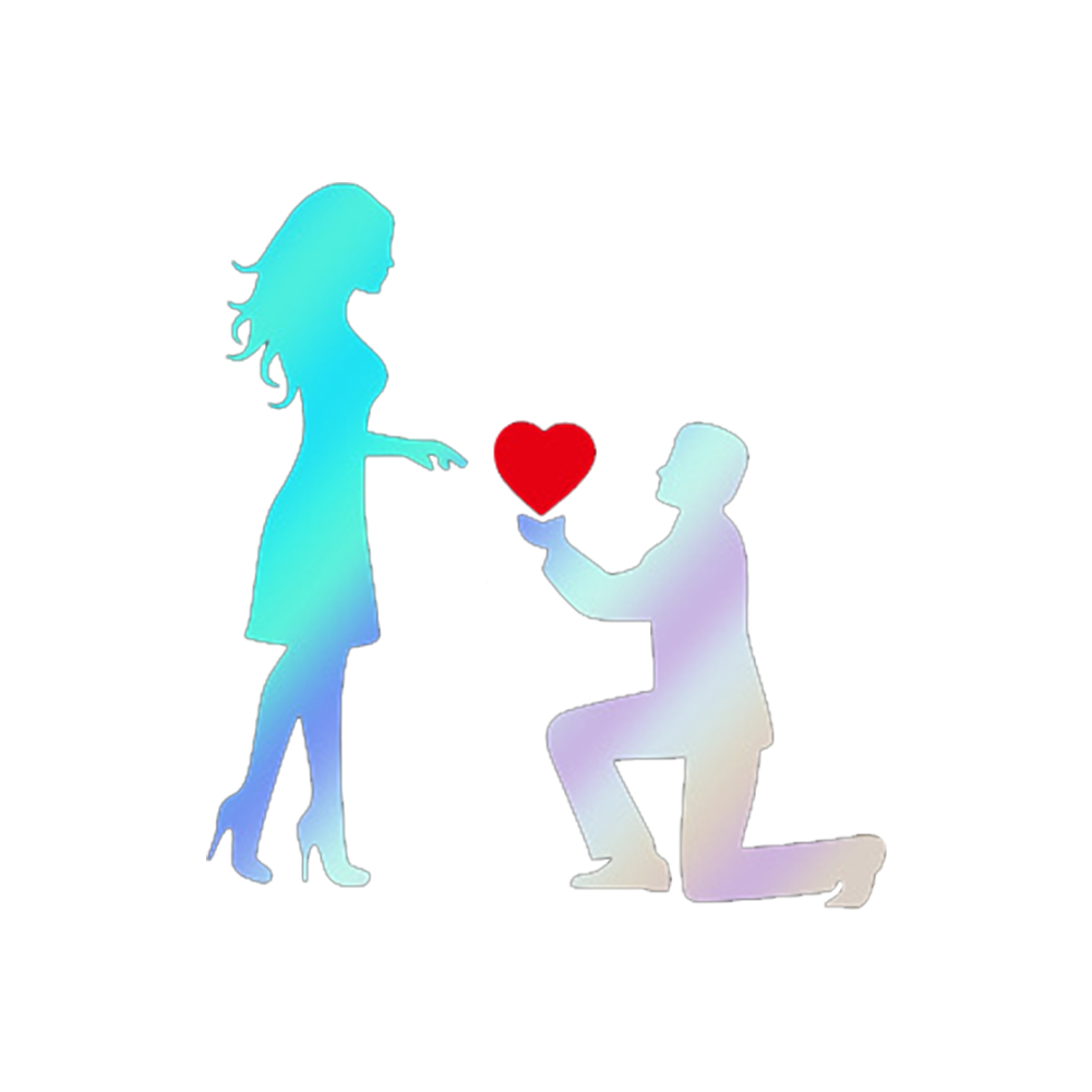 HUONA Marriage Proposal Stickers Kneel On One Knee Decoration Car Rear ...