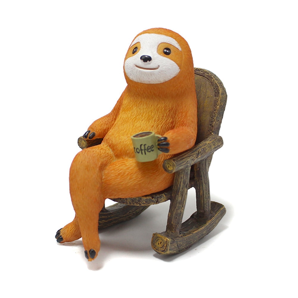 HUONA Miniature Sloth Figurine Statue Desk Bedroom Decor Gift Indoor ...