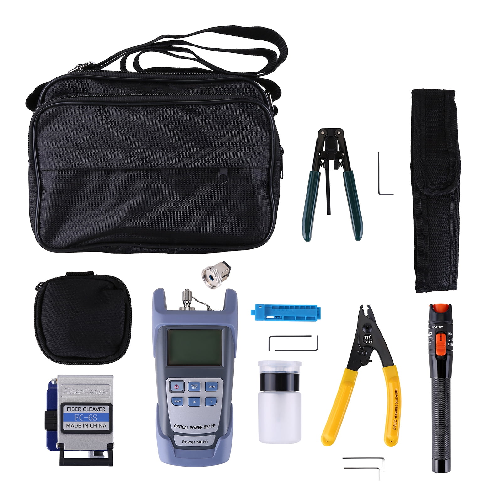 HUONA Optical Fiber Cold Splicing Toolkit Optical Power Meter 5KM Red ...