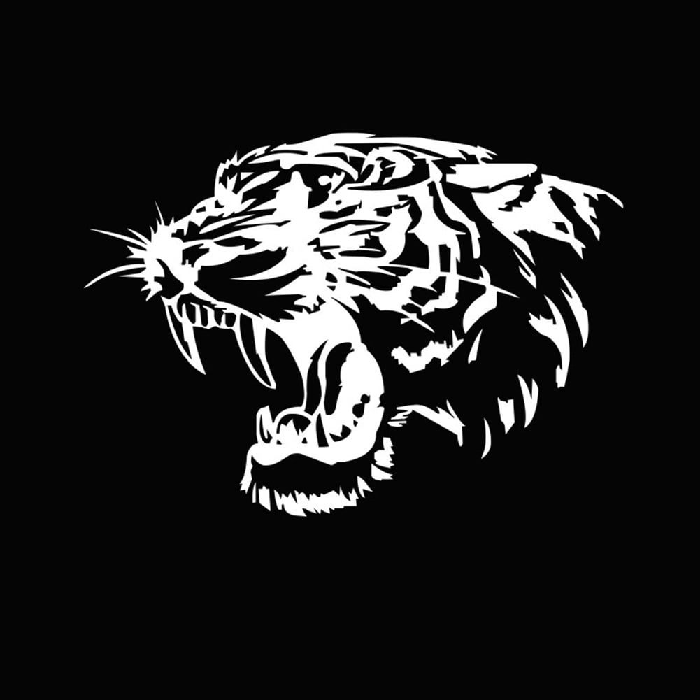 HUONA PVC Reflective Tiger Head Sticker Decal for Car Automobile Truck ...