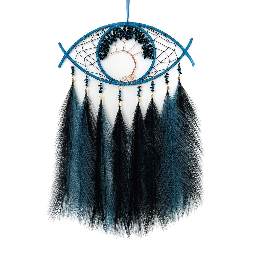 HUONA Pampas Grass Dreamcatcher Handmade Evil Eye Dream Catcher Wall ...