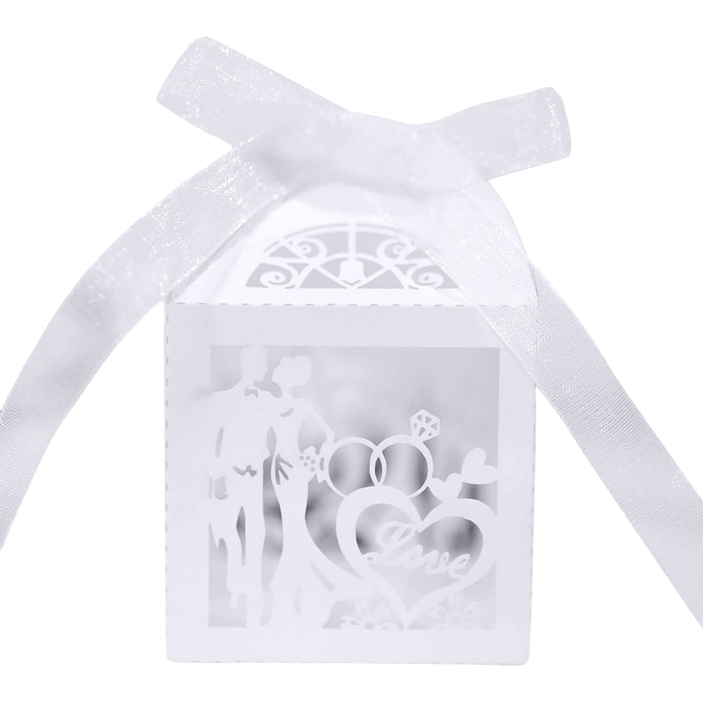 HUONA Paper Candy Box Wedding Favor Candy Boxes Gift Boxes Hollow Out ...
