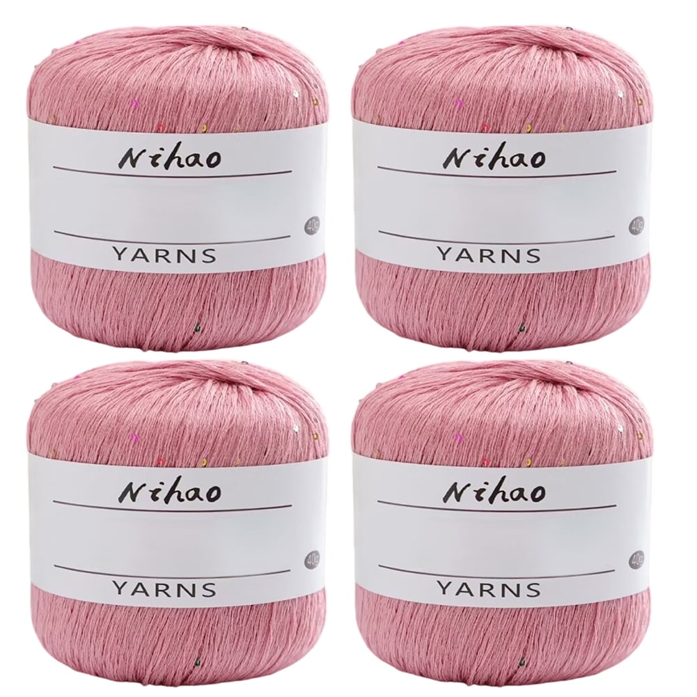HUONA Sequin Yarn Thread 40g/Roll Crochet Thread Sparkle Crochet Sequin ...