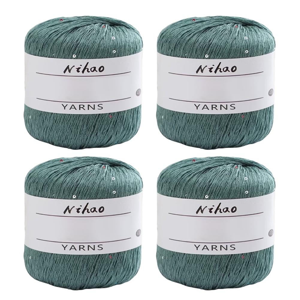 HUONA Sequin Yarn Thread 40g/Roll Crochet Thread Sparkle Crochet Sequin ...